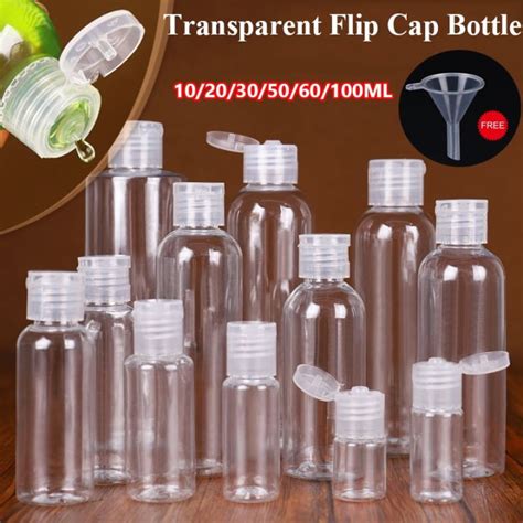 1pc 10 20 30 50 60 100ml Plastic Flip Cap Bottles Empty Vail For Travel Container Cosmetics