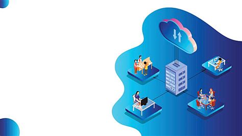 Design Concept For Cloud Storage And Data Sharing People Collaborating Vector Electronic