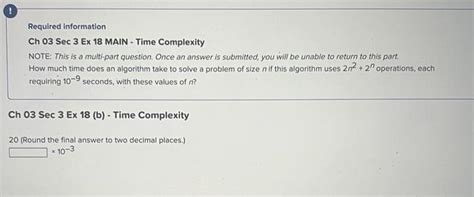 Solved Required Information Ch 03Sec3 Ex 18 MAIN Time Chegg Com