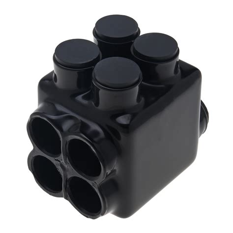 4 Port Black Stacked Pre Insulated Connector 600 Mcm 6 Awg Nsi Industries
