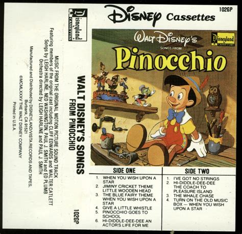 Unknown Artist Walt Disneys Songs From Pinocchio Discogs