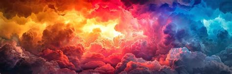 Vivid Multicolored Clouds In A Dramatic Sky Banner Copy Space Heaven