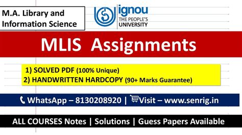 MLIS Assignments SOLVED PDF And HANDWRITTEN