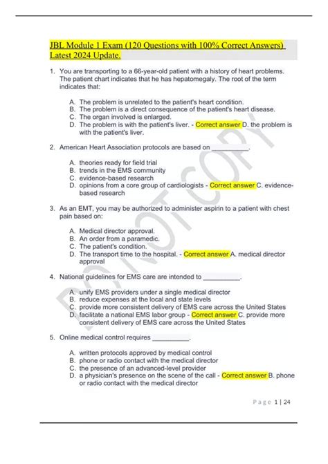 JBL Module Exam Questions With Correct Answers Latest Update JBL Stuvia US