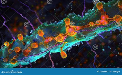 A Microscopic Image Of A Newly Formed Axon Branching And Growing Under The Guidance Of Growth