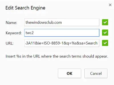 Add Custom Search Engine To Chrome Or Edge Browser
