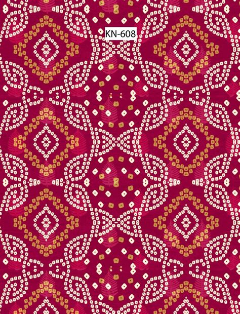 Satin Bandhani Pattern Digital Print Muslin Fabrics Multicolour At Rs