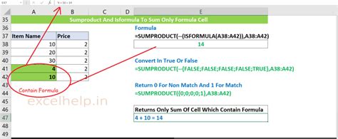 Sumproduct And Isformula To Sum Only Formula Cell Excel Help