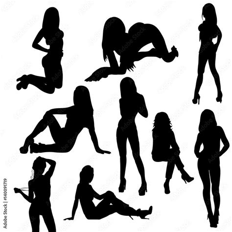 Vector Isolated Silhouette Girl Sexy Posing Stock Vector Adobe Stock
