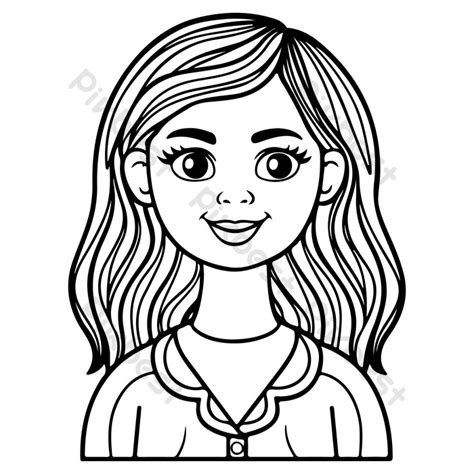 어린이 책 그림을 위한 소녀 색칠 페이지의 귀여운 캐릭터 일러스트  무료 다운로드 Pikbest