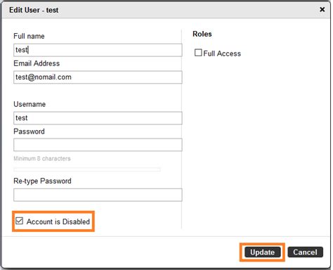 How To Edit Enable Disable A User Account In Administration Help Desk Software By Vision