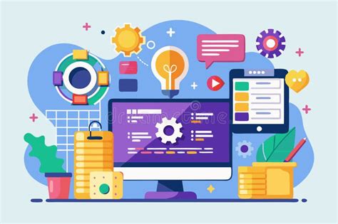 A Vibrant Workspace Showcases Customizable Programming Elements And Tools For Software