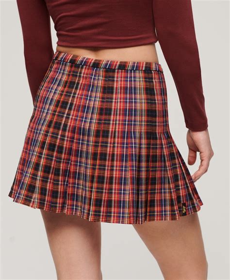 Dames Geruite Minirok Met Middelhoge Taille Red Blue Yellow Check Superdry Nl