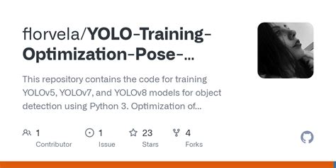 GitHub Florvela YOLO Training Optimization Pose Estimation And Tracking This Repository