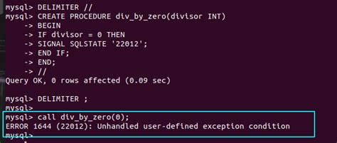 MySQL Raise Error With SIGNAL MySQLCode