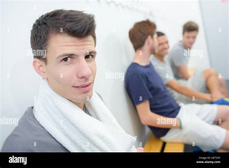 Men In Locker Room Stock Photo Alamy