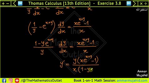 Thomas Calculus Exercise 3 8 Q63 To Q66 Logarithmic Differentiation Lec 12 Youtube