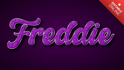 Freddie Purple Glitter Text Effect Generator