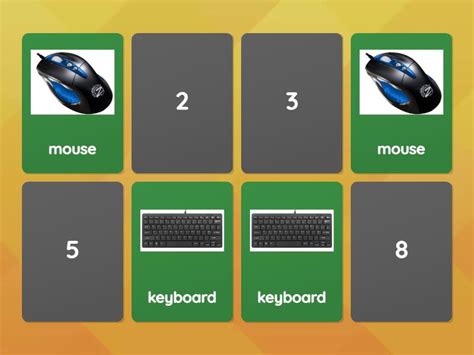 Input Devices Pairing Game Grade 1 Matching Pairs