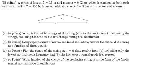 Solved Points A String Of Length L M And Mass M Chegg