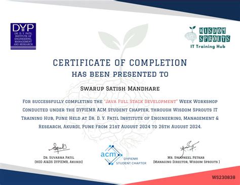Swarup Mandhare On Linkedin Java Fullstackdevelopment Dypiemr Wisdomsprouts Learningjourney