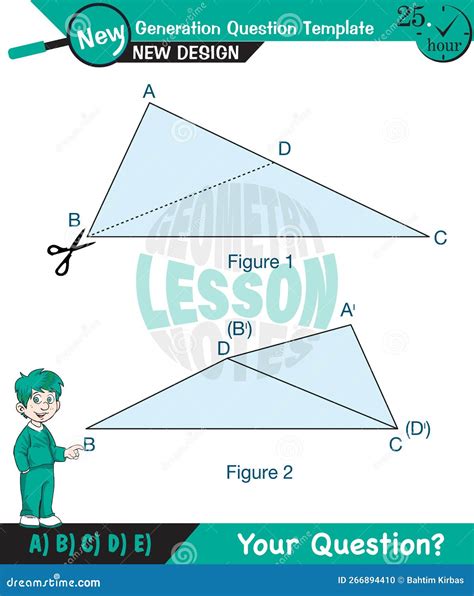 Geometry Angles In Triangles Special Triangles Next Generation Question Template Eps Stock