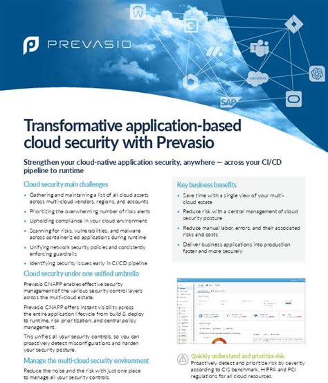 Transformative Application Based Cloud Security With Prevasio