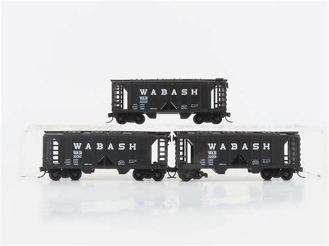 Lot Of 3 N Scale Deluxe Innovations Wab Wabash Railroad 2 Bay Covered
