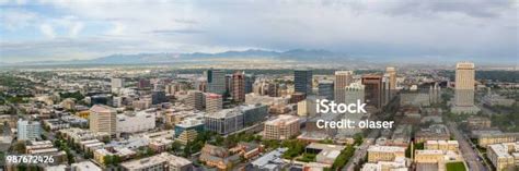안녕하세요 솔트 레이크 시티 유타에 공기에서 본 파노라마 솔트 레이크 시티 유타에 대한 스톡 사진 및 기타 이미지 솔트 레이크 시티 유타 공중 뷰 스카이라인 Istock