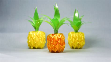 วิธีพับเหรียญโปรยทานสับปะรด แบบที่ 2 Pineapple 108 Ribbon ดอกไม้กระดาษ งานฝีมือจากกระดาษ