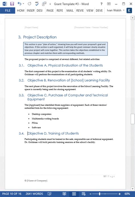 Grant Proposal Template MS Office Templates With AI Prompts