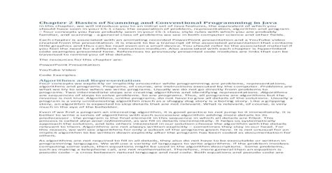 Pdf Chapter 2 Basics Of Scanning And Conventional Programming In Java
