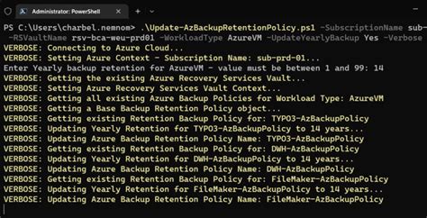 Update Azure Backup Policy At Scale Using Powershell Charbel Nemnom