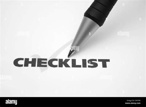 Checklist Stock Photo Alamy