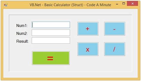 vb programming basic calculator