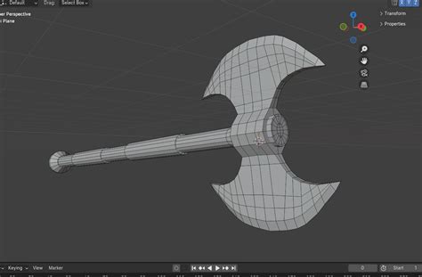 Double Bladed Axe Model Low Poly Viking And European Axe Model