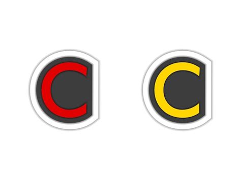 창의적이고 독특한 글꼴 스타일의 C 문자 디자인 프리미엄 벡터