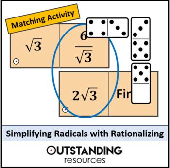 Simplifying Radicals Matching Activity By Outstanding Resources TPT