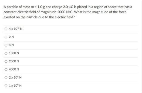 solved a particle of mass m 1 0 g and charge 2 0μc is placed