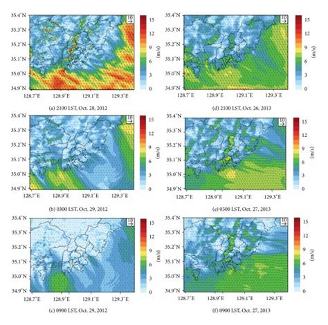 Surface Wind Field At 10 M Agl Distribution Simulated By The Wrf Model Download Scientific