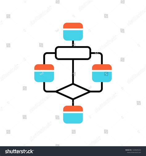 Flowchart Color Icon Diagram Visualization Process เวกเตอร์สต็อก ปลอดค่าลิขสิทธิ์ 1420605242