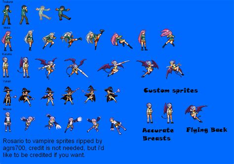 Ds Rosario To Vampire Main Characters The Spriters Resource 8