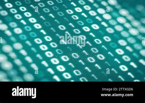 Technology Cyan Background With Binary Code Moves From Left To Right On Digital Screen Seamless