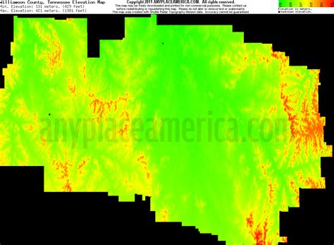 Free Williamson County Tennessee Topo Maps And Elevations