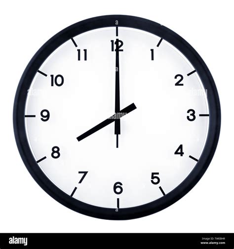 Classic Analog Clock Pointing At 8 Oclock Isolated On White