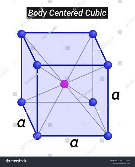 Crystal Structure Lithium Body Centered Cubic Stock Vector Royalty