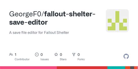 Github Georgef0 Fallout Shelter Save Editor A Save File Editor For Fallout Shelter