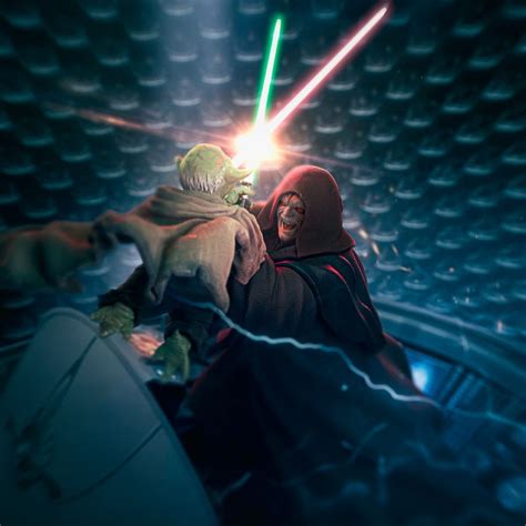 Star Wars Deluxe Art Scale Statue 110 Yoda Vs Emperor Palpatine Ccxp