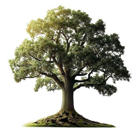 Красивый портрет дерева на белом фоне