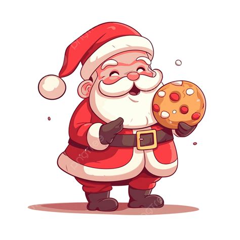 Santa Eating Cookie Clipart An Image Of Cartoon Santa Claus Holding A